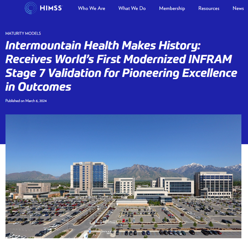 Intermountain Health Achieves Global Milestone in HIMSS