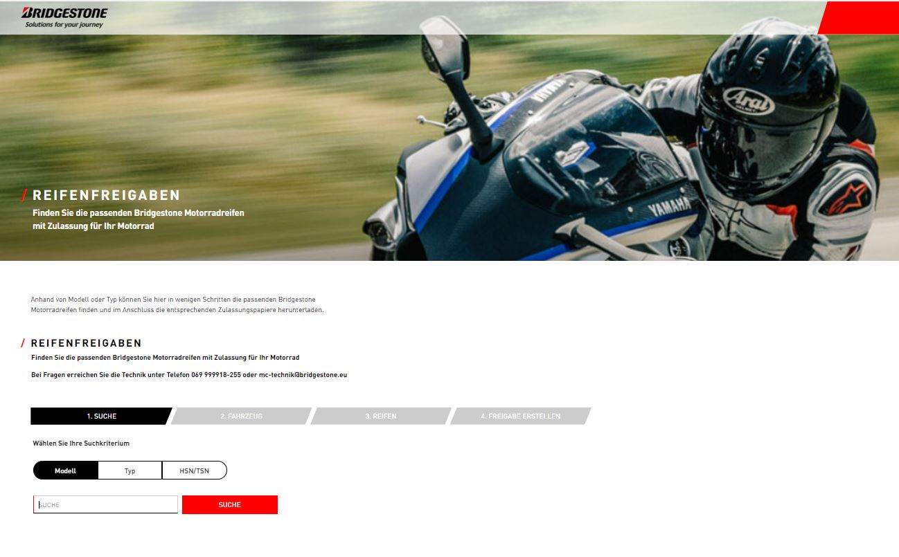 Motorradreifen Freigabe Bridgestone