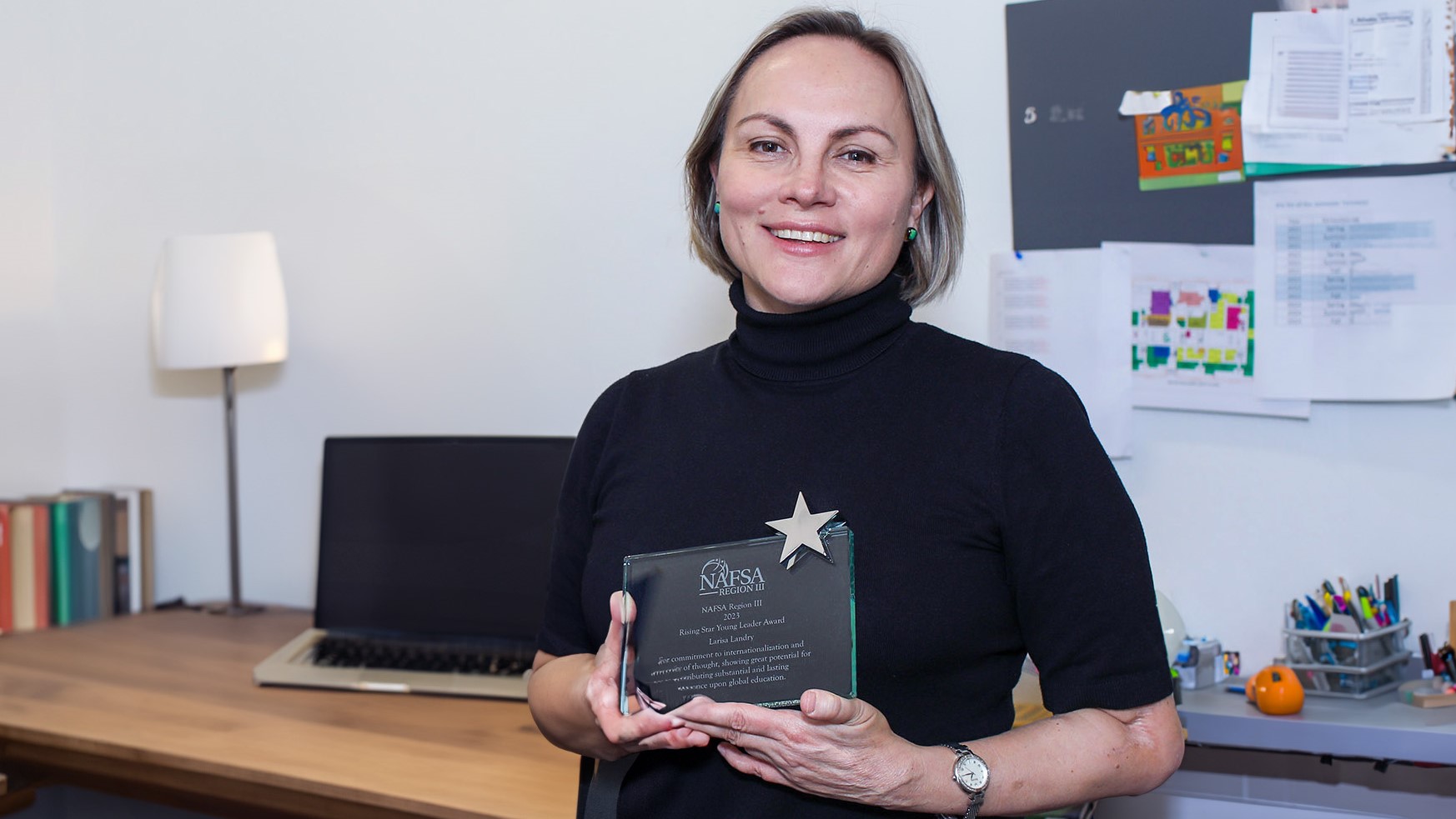 Larisa Landry receives the Region III Rising Star Young Leader Award