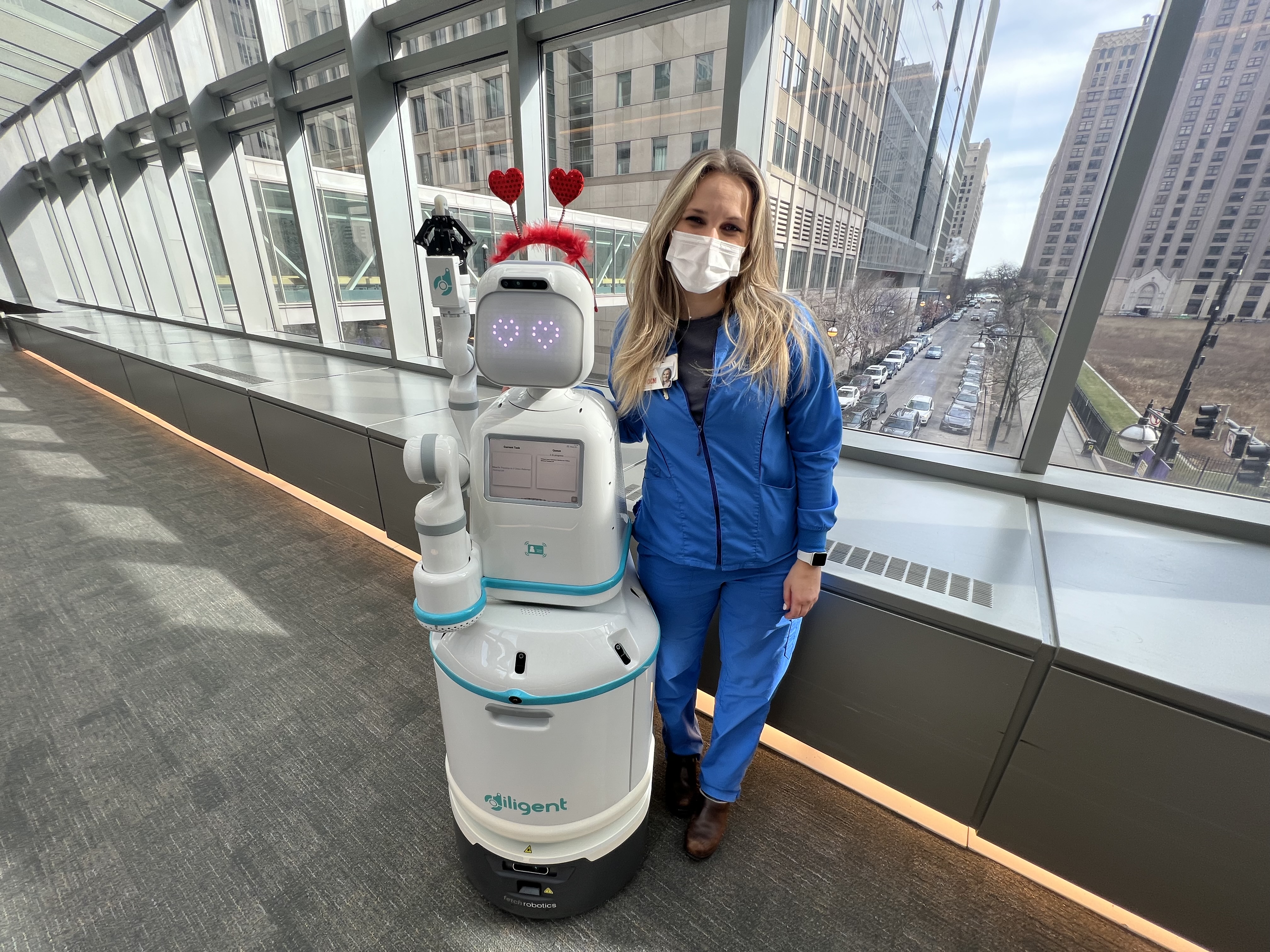 Moxi the robot delivers valentines and medications to staff at ...
