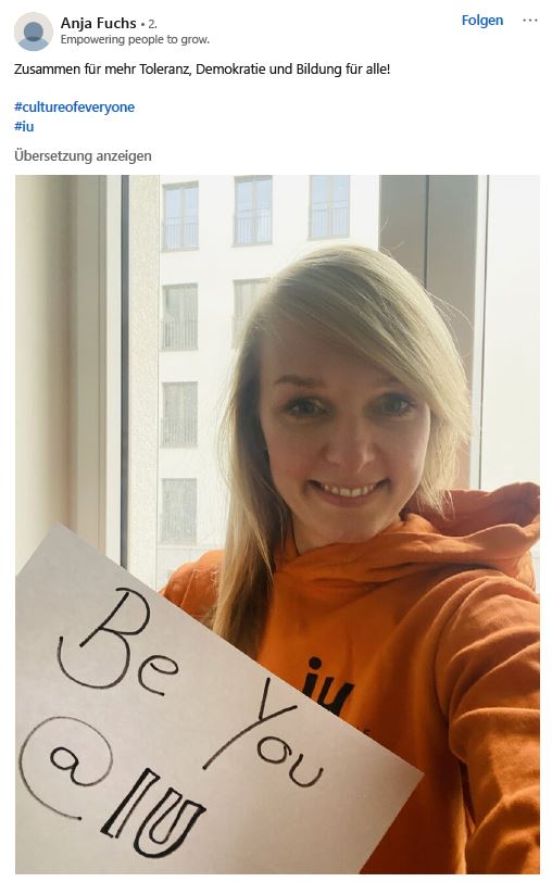 Kampagne für Vielfalt, Toleranz und Demokratie | IU News