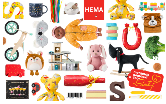 Juf Roos, Jill Schirnhofer en Britt Dekker in HEMA's eerste Sintmagazine