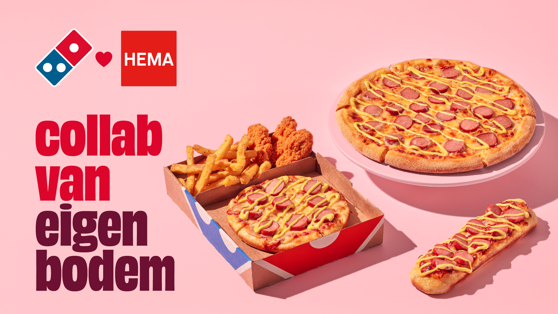 HEMA rookworst en Domino's pizza