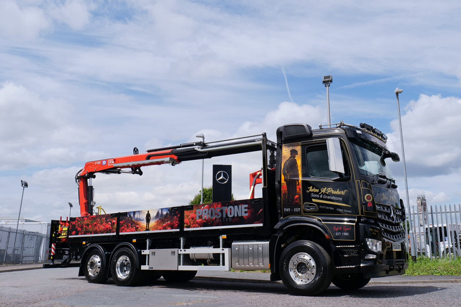 Memorial Mercedes-Benz Arocs blooms on poppy day