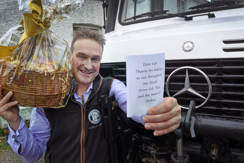 Kier wades in with his Mercedes-Benz Unimog as Storm Dennis floods hit ...