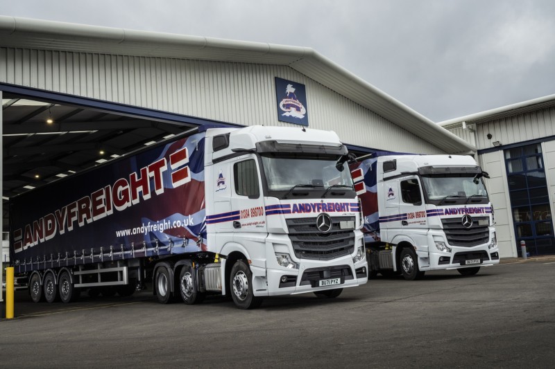 Andyfreight achieves new levels of economy and safety with MirrorCam-equipped Mercedes-Benz Actros