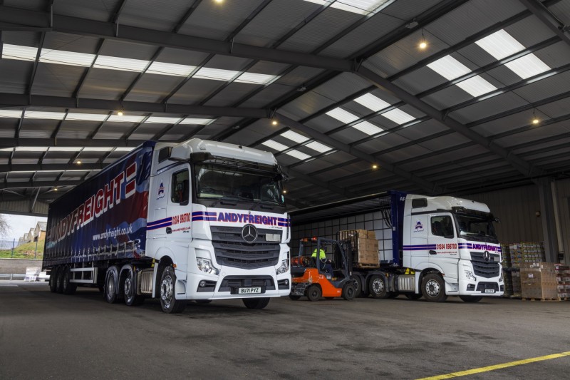 Andyfreight achieves new levels of economy and safety with MirrorCam-equipped Mercedes-Benz Actros