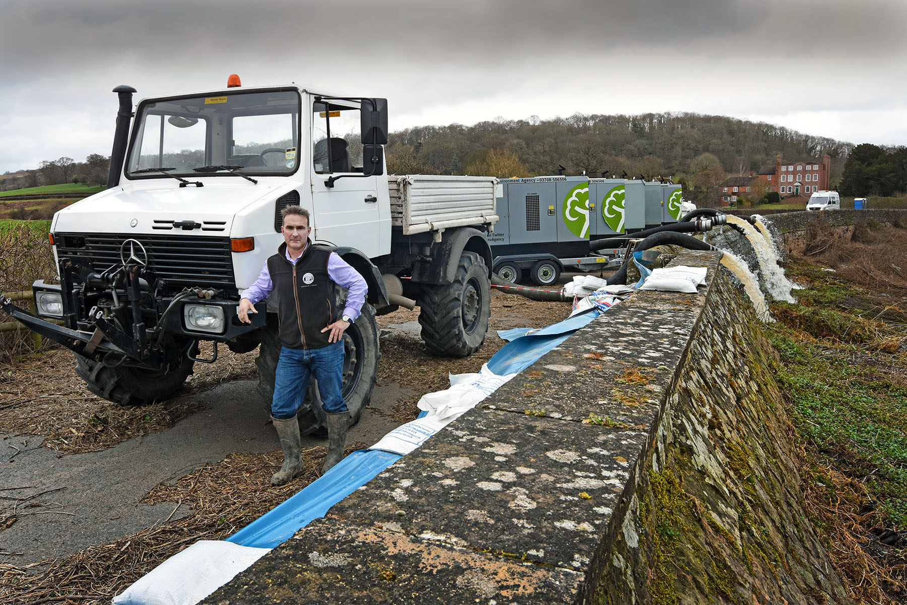 Kier wades in with his Mercedes-Benz Unimog as Storm Dennis floods hit ...