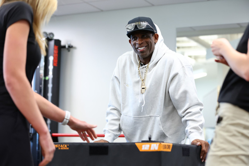 Coach Prime celebrates with fellow UCHealth patients