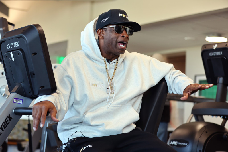 Coach Prime celebrates with fellow UCHealth patients
