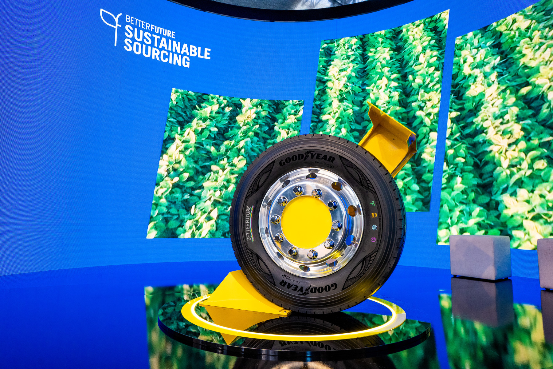 Goodyear’s 63% sustainable-material demonstration truck tire ...