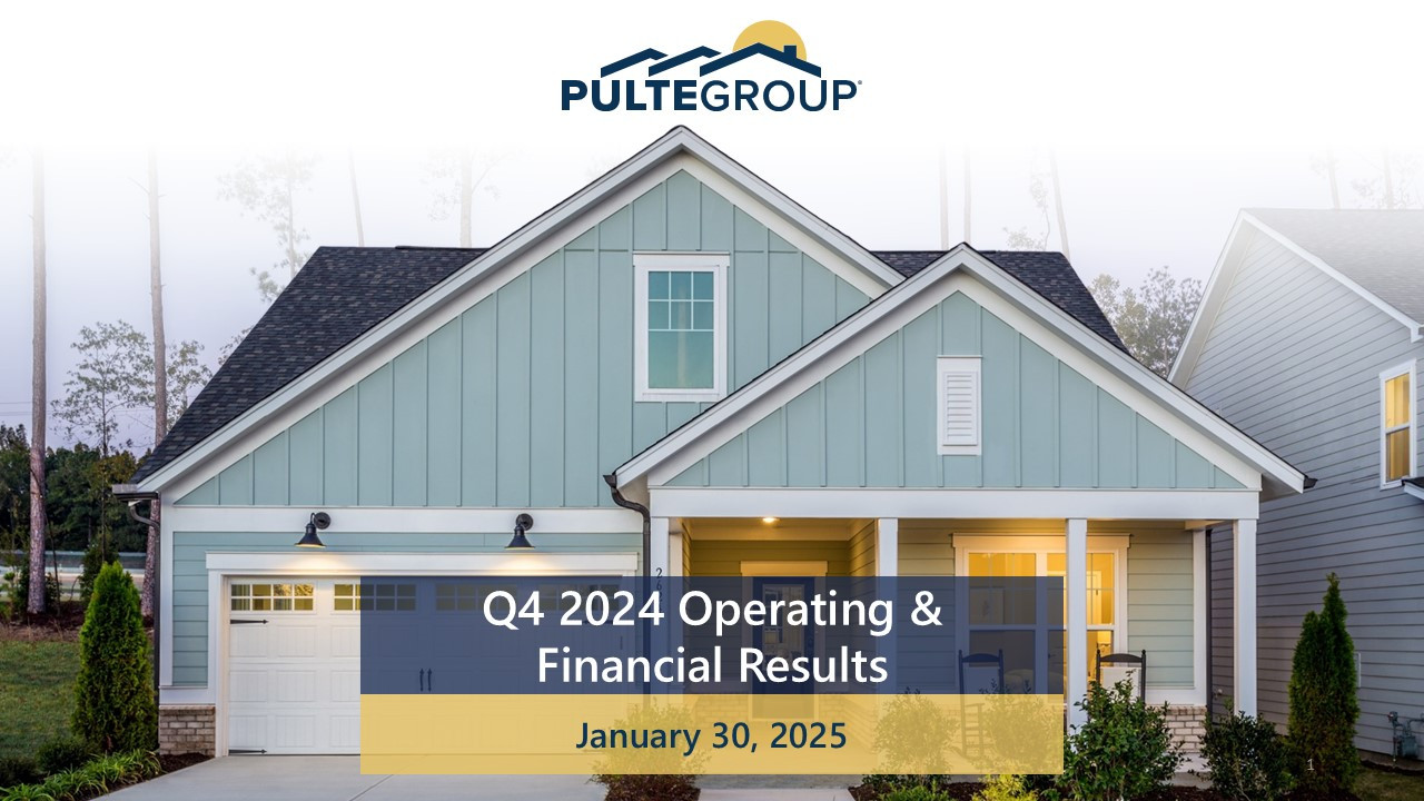 PulteGroup Reports Fourth Quarter 2024 Financial Results
