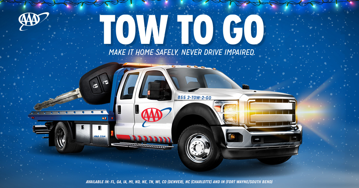 AAA Activates 'Tow to Go' for Year-End Holidays