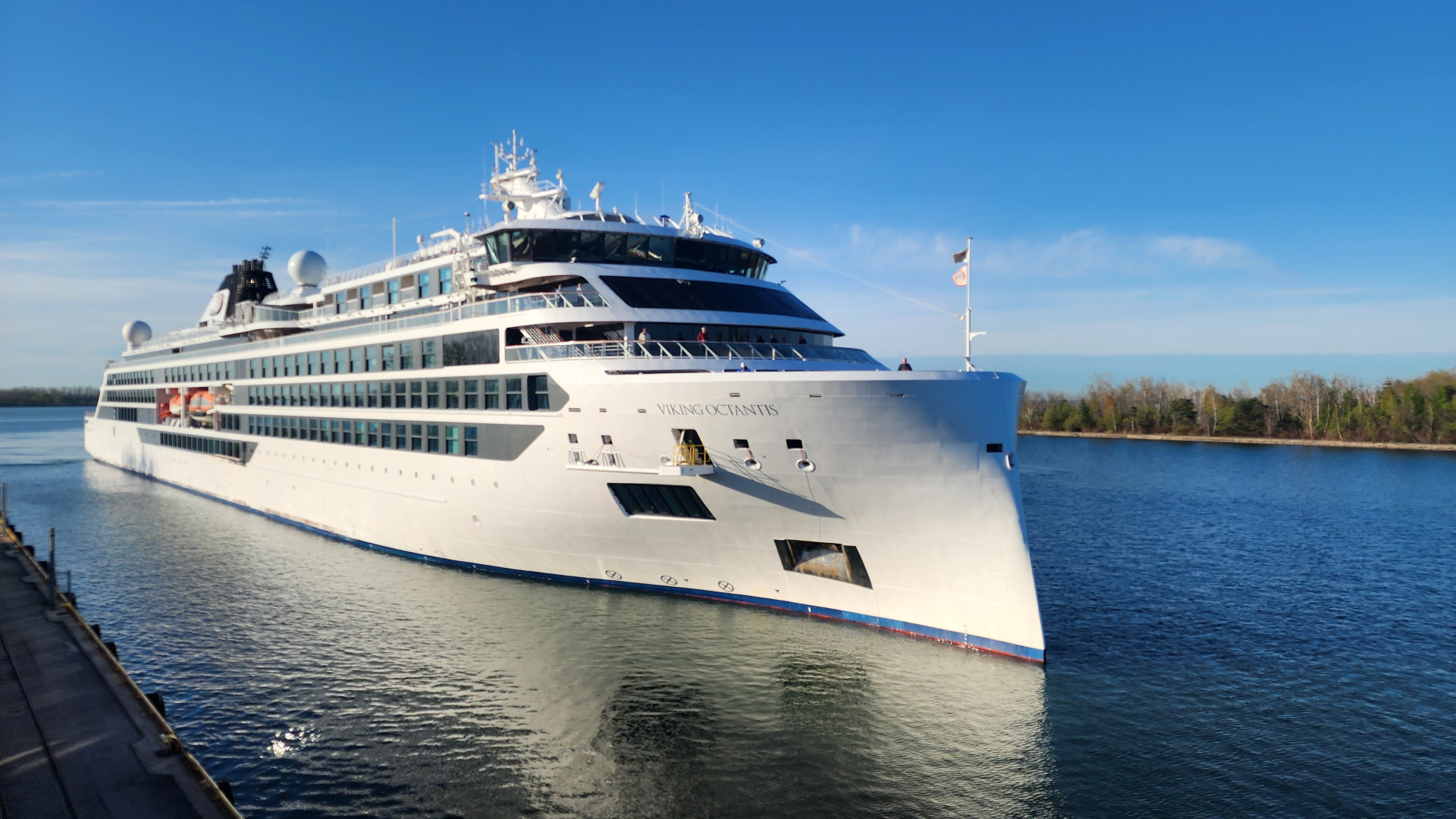 Viking Octantis cruise vessel at the Port of Toronto Cruise Ship Terminal.