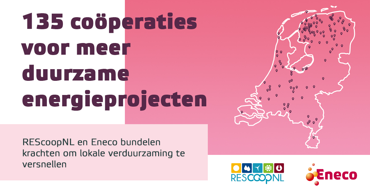 REScoopNL en Eneco bundelen krachten om lokale verduurzaming te versnellen