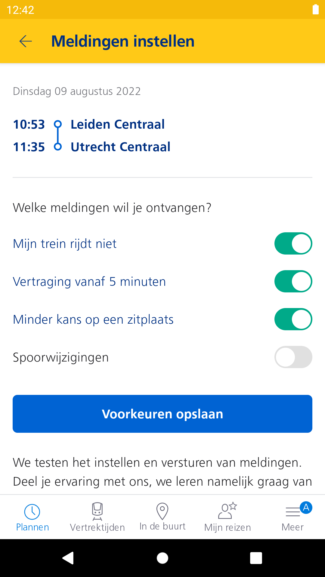 Proef: Verandering in je treinreis? NS laat het je meteen weten