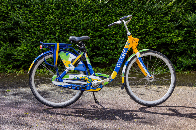 Kunstzinnige Drentse OV-fiets met hunebedden en Bartje