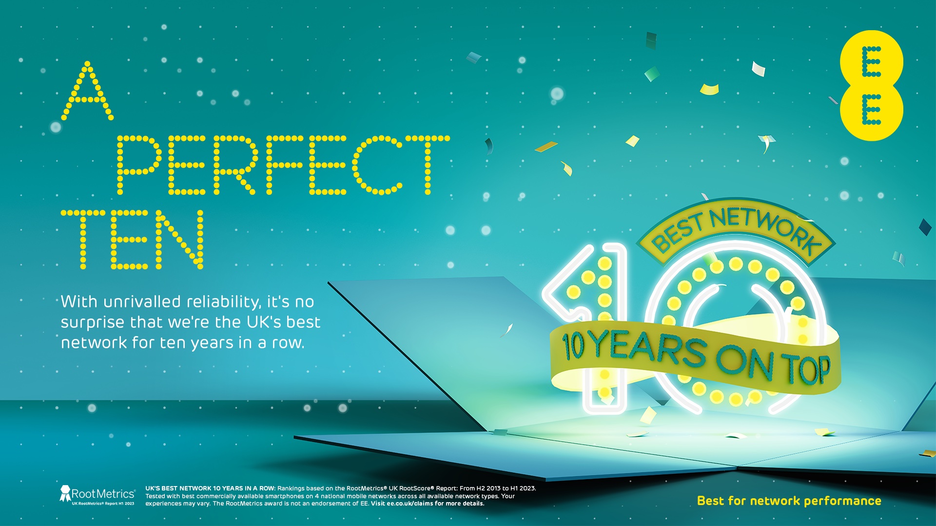 EE NAMED UK'S BEST MOBILE NETWORK FOR TEN YEARS IN A ROW