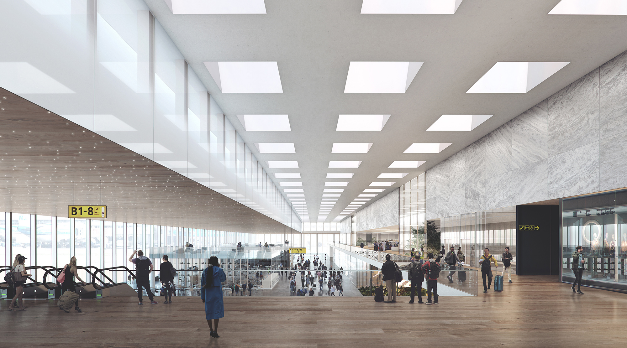 Beelden van de nieuwe terminal van Schiphol