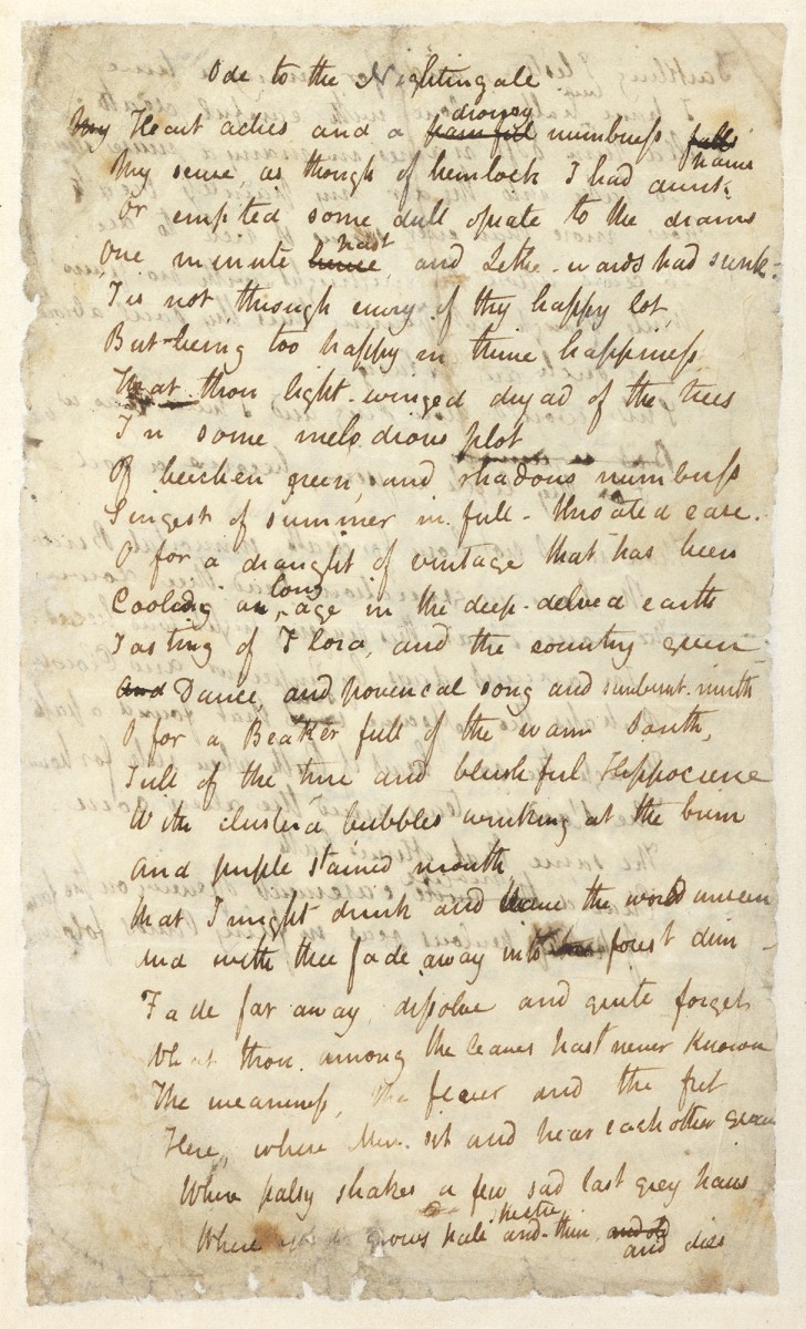 ‘Ode to a Nightingale’ manuscript on rare public display at Keats House